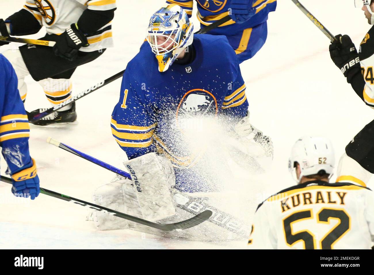 Buffalo Sabres goalie Ukko-Pekka Luukkonen (1) during the second third ...