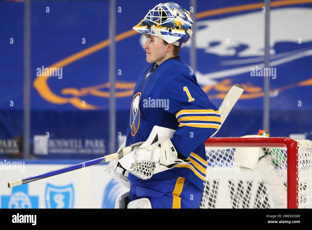 Buffalo Sabres goalie Ukko-Pekka Luukkonen (1) during the second period ...
