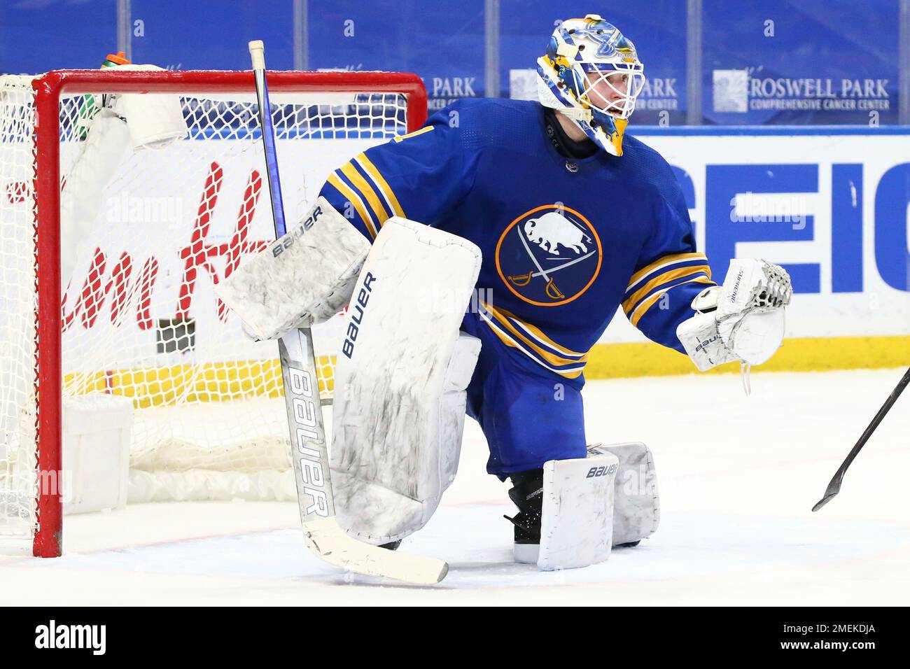 Buffalo Sabres goalie Ukko-Pekka Luukkonen (1) during the third period ...