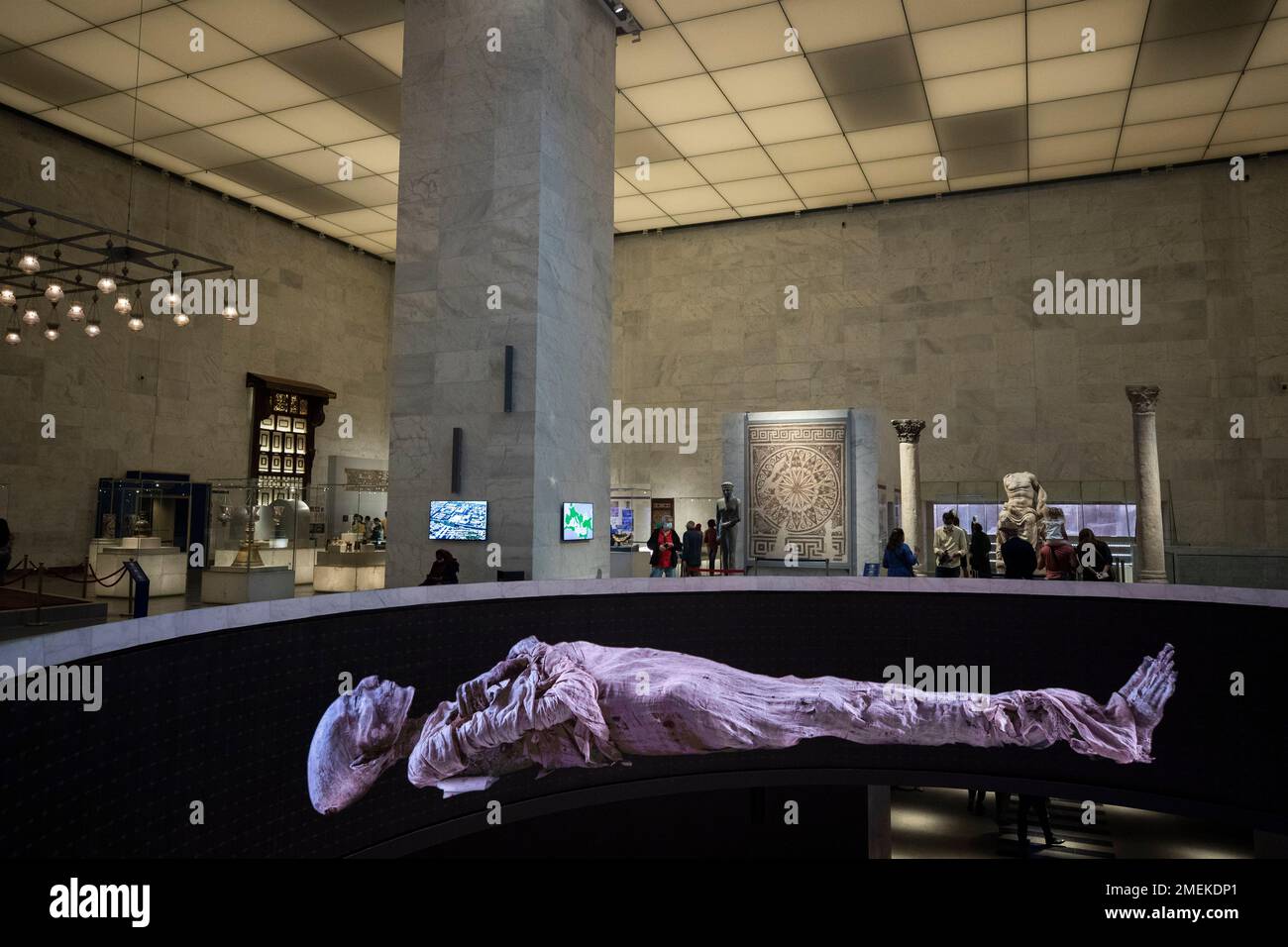 People visit the new National Museum of Egyptian Civilization in Old ...