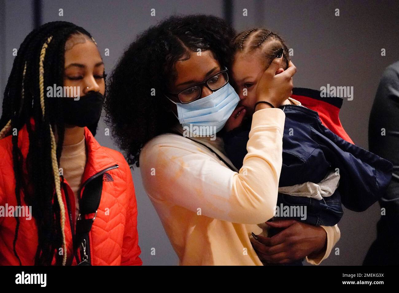Chyna Whitaker, center, mother of Daunte Wright's son, Daunte Wright Jr ...