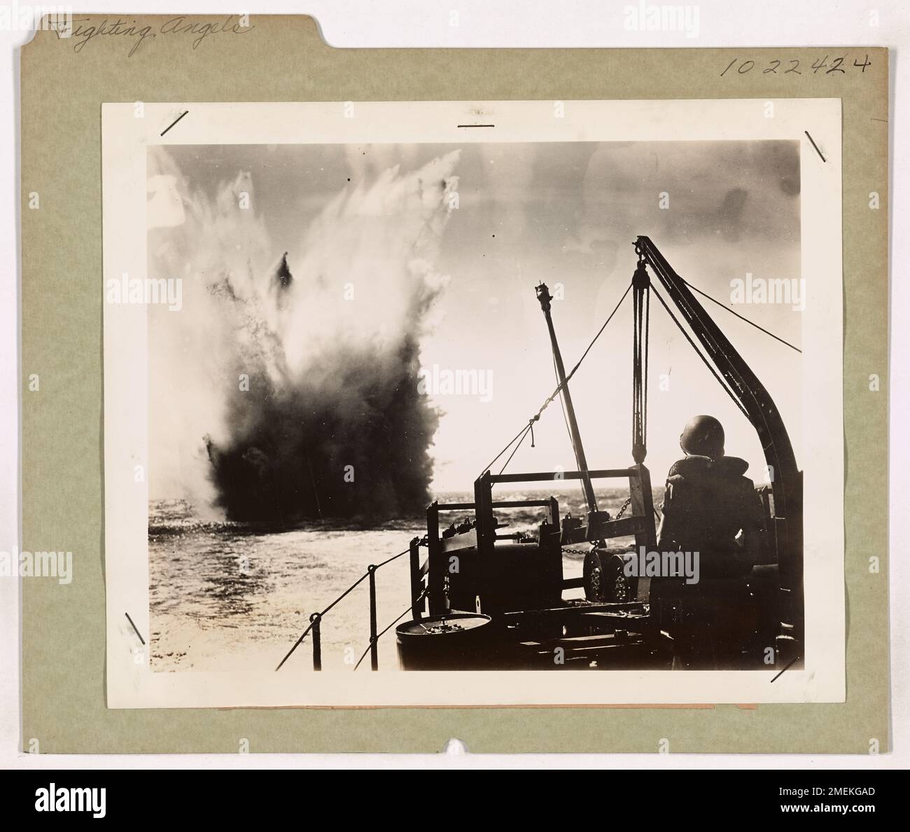 This image shows a U.S. Coast Guard anti-submarine patrol in action ...