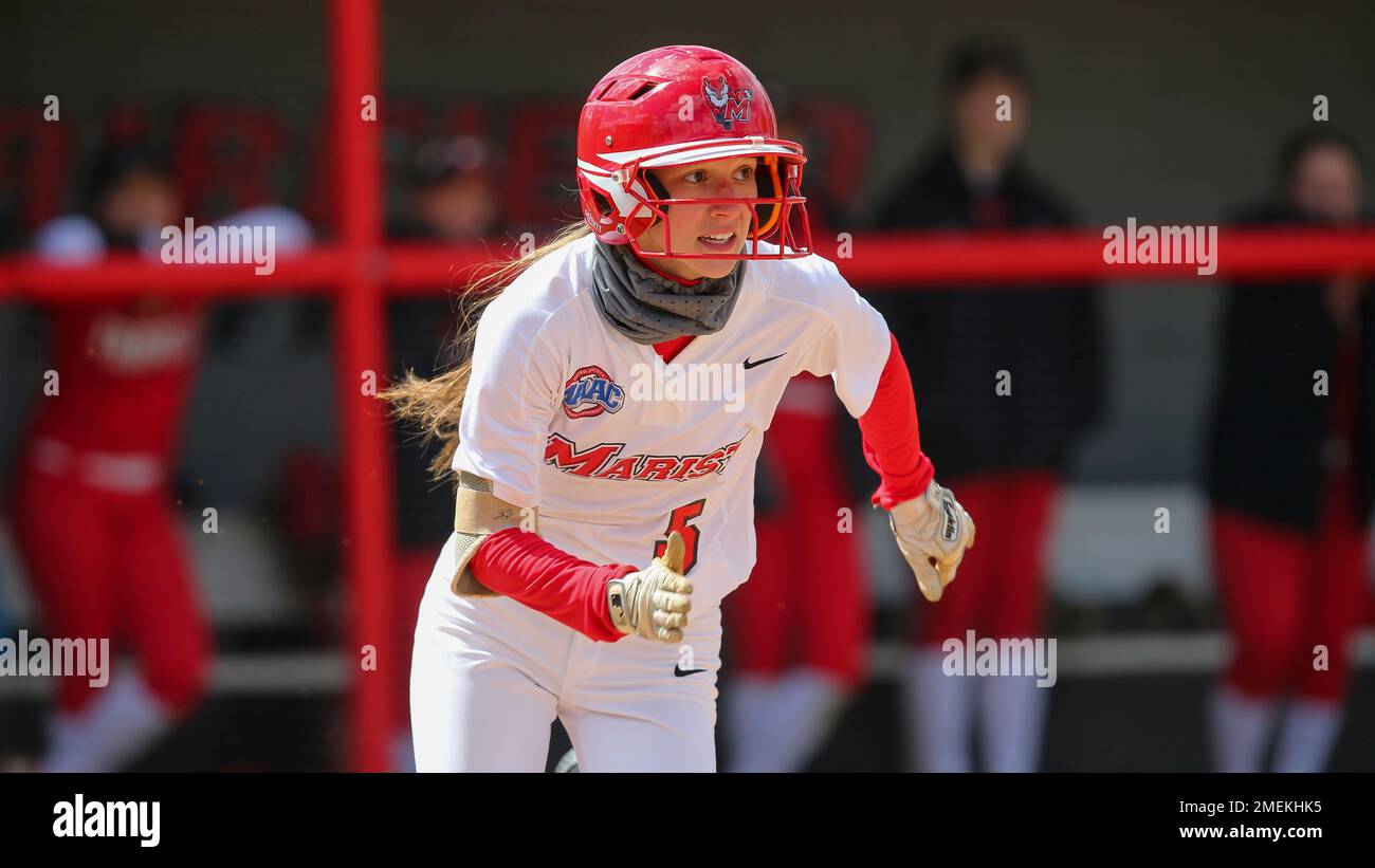 Marist's Sam Freeland (5) during an NCAA softball game against ...