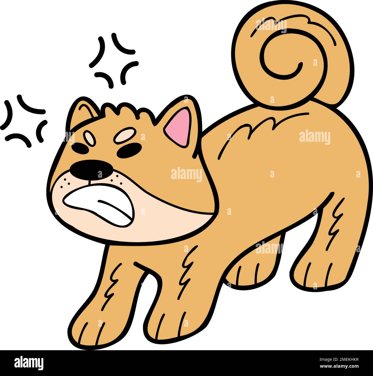 Hand Drawn angry Shiba Inu Dog illustration in doodle style isolated on ...