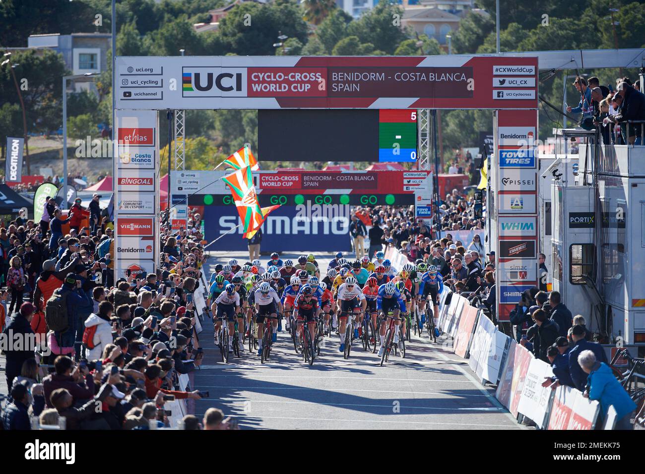 Start men elite in action during the UCI Cyclo-cross World Cup. (Photo ...