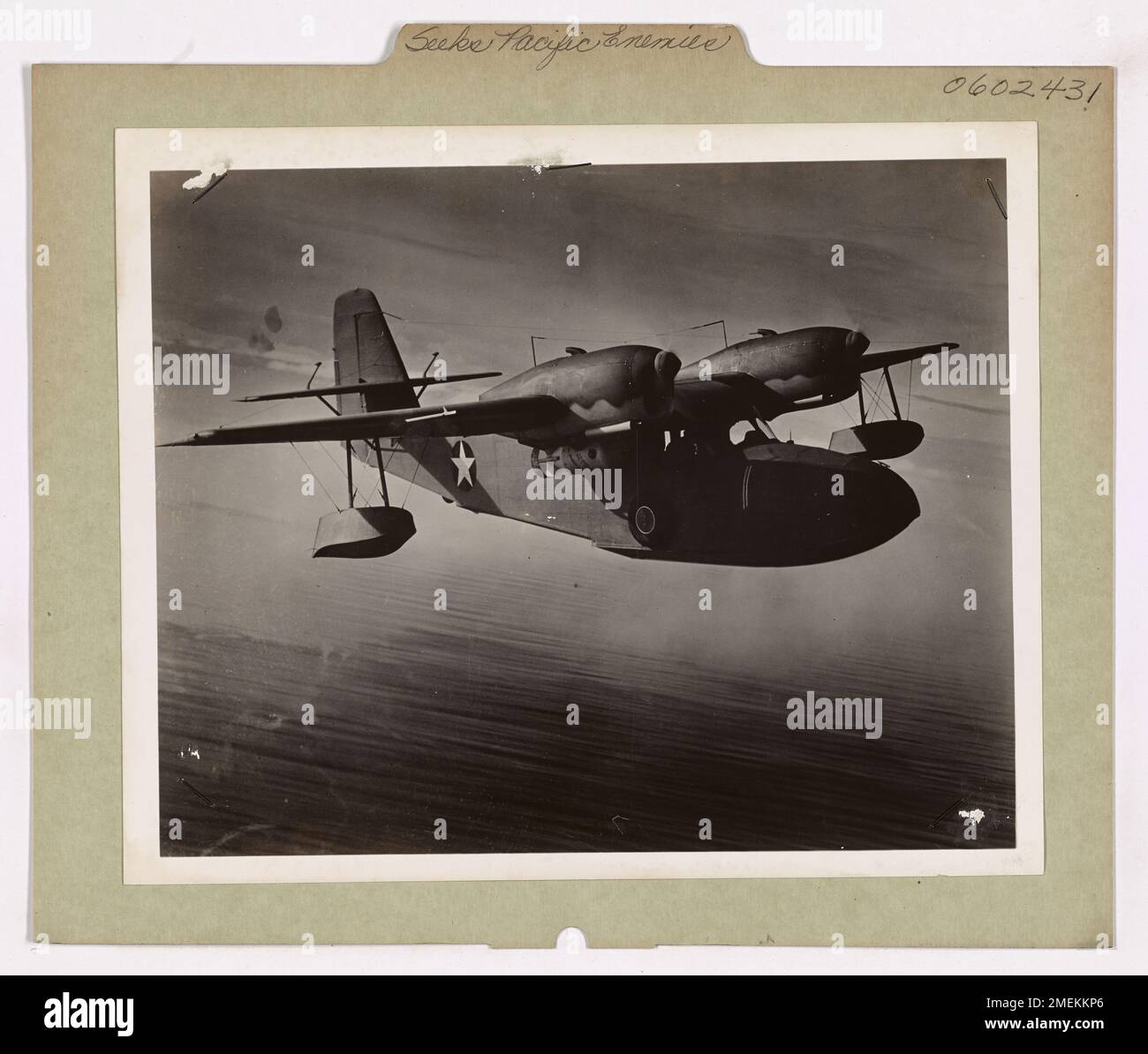 A U.S. Coast Guard Sea Bird patrol aircraft operates in the Pacific ...