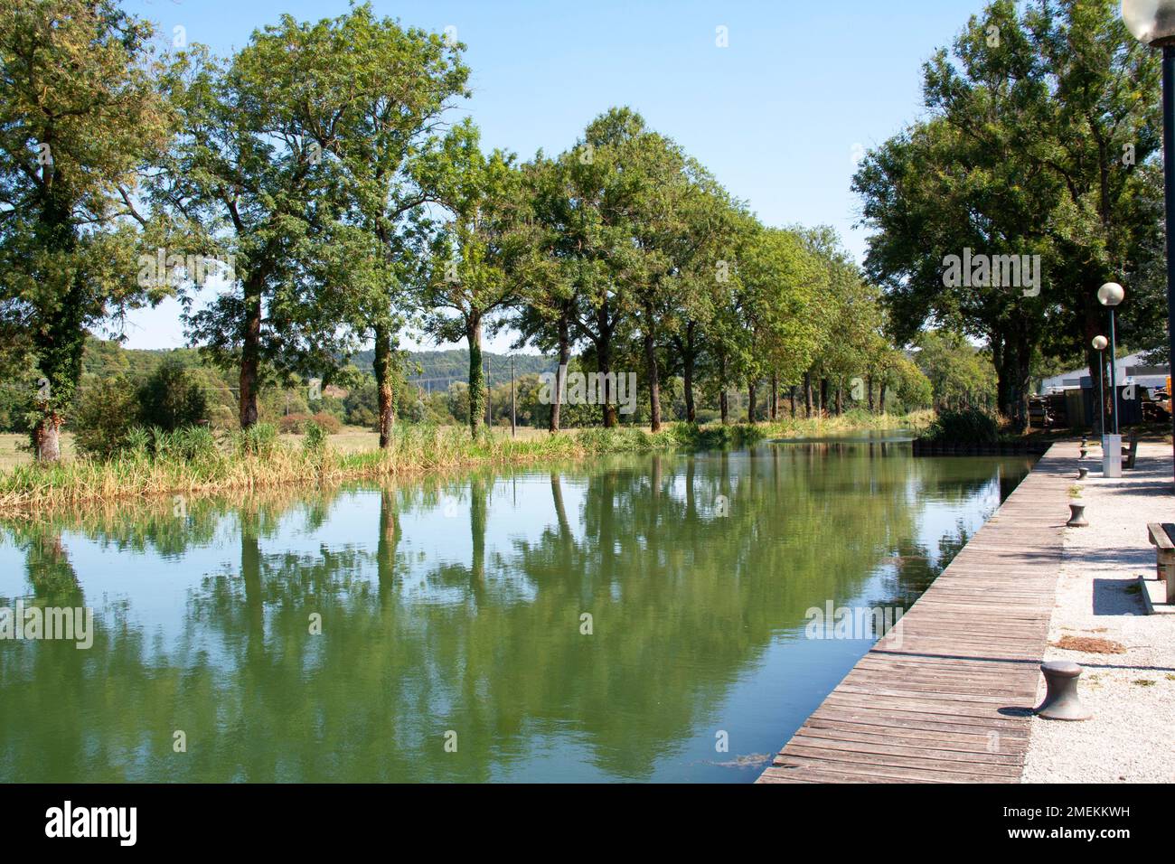 View of the Champagne-Bourgogne canal in Joinville in Haute-Marne ...