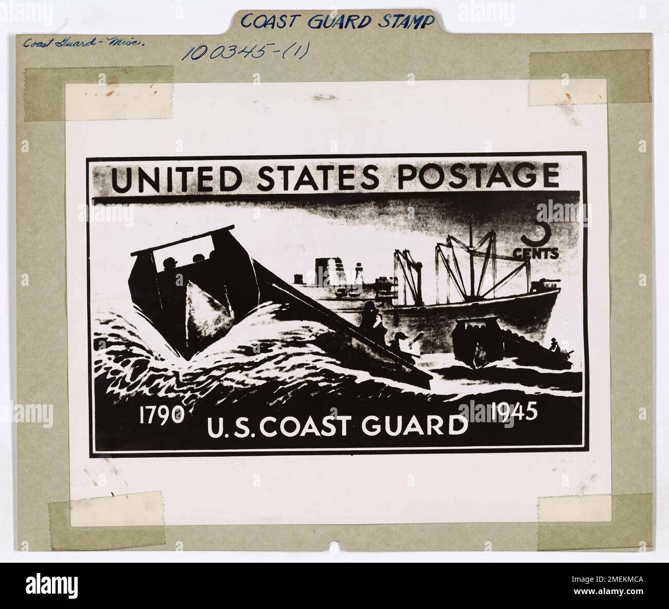 A U.S. Coast Guard stamp commemorates its World War II contributions ...