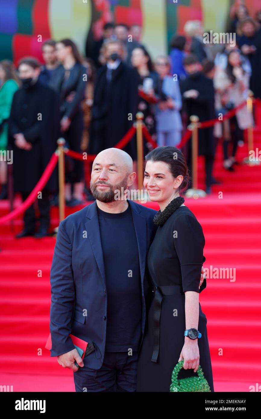 Russian producer and film director Timur Bekmambetov and his wife ...