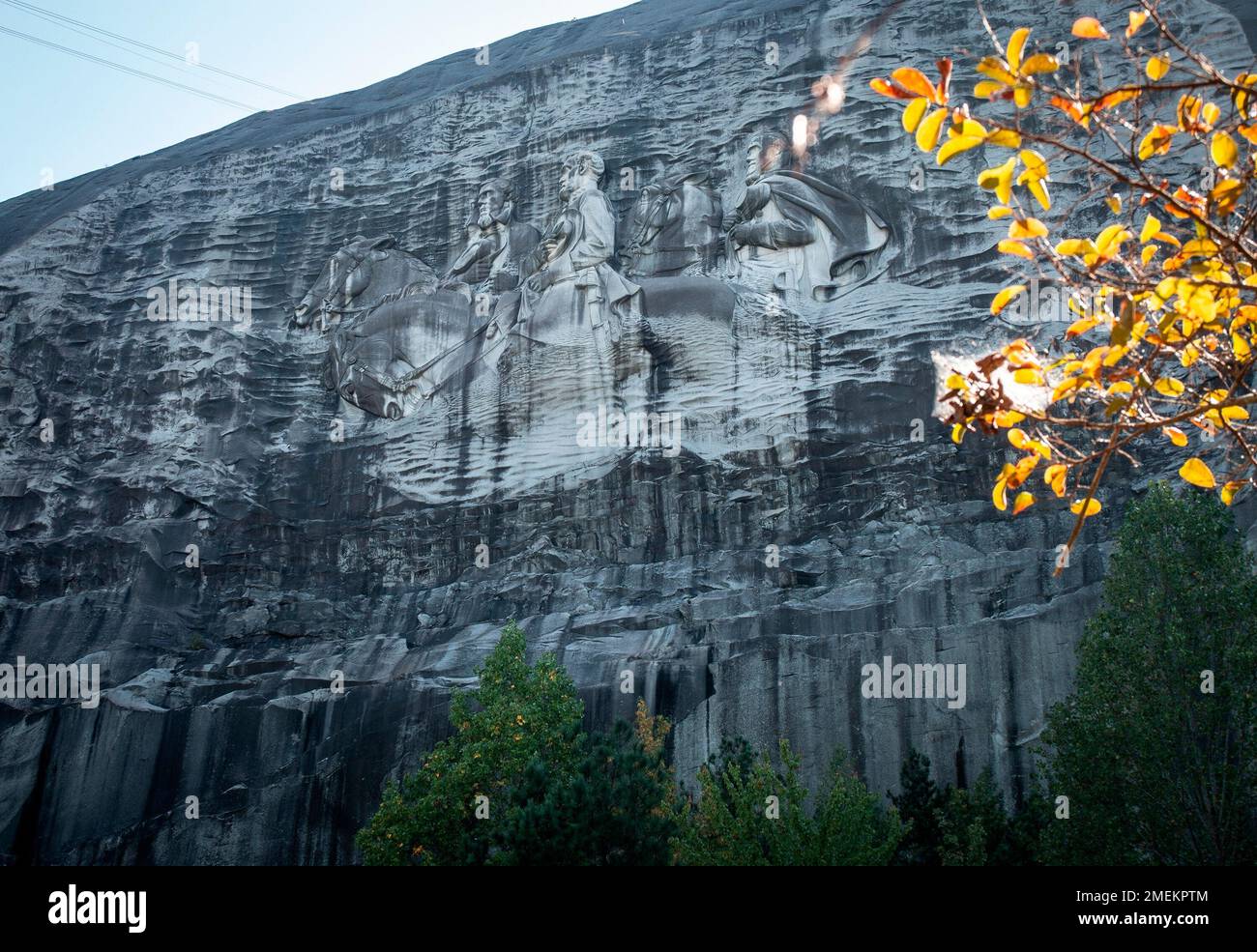 FILE- In this Oct. 5, 2020 file photo, a massive mountainside carving ...
