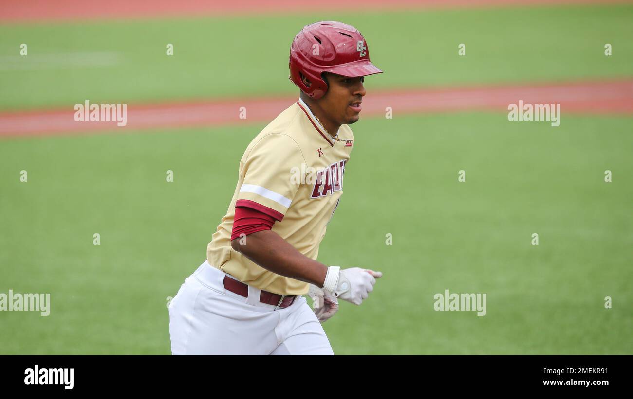 Boston College's Ramon Jimenez (12) during an NCAA baseball game ...