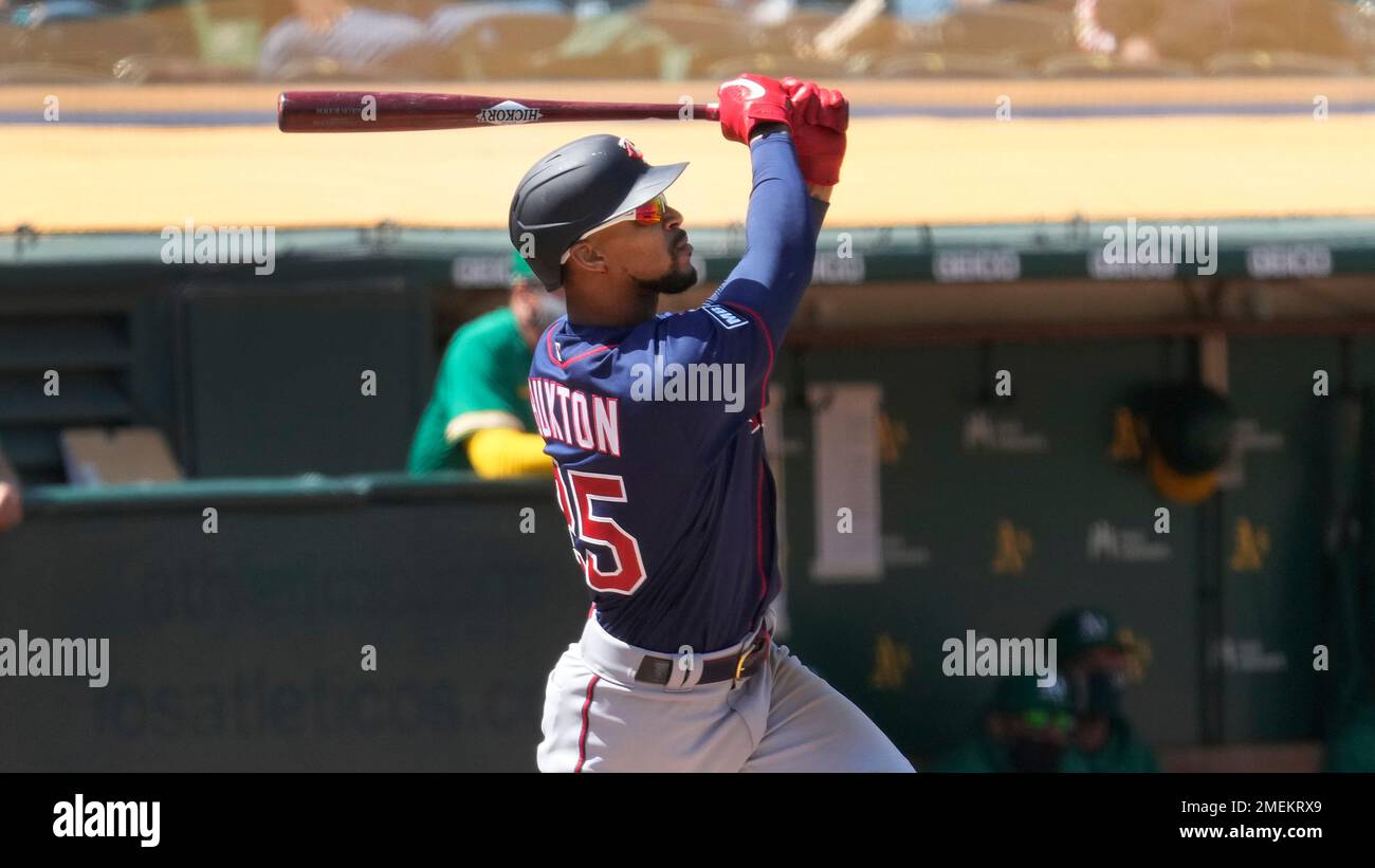 Minnesota Twins' Byron Buxton (25) in action against the Oakland ...
