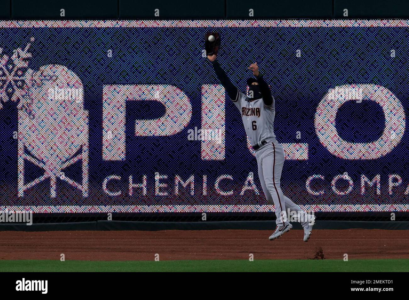 Arizona Diamondbacks' David Peralta fields the ball during a baseball ...