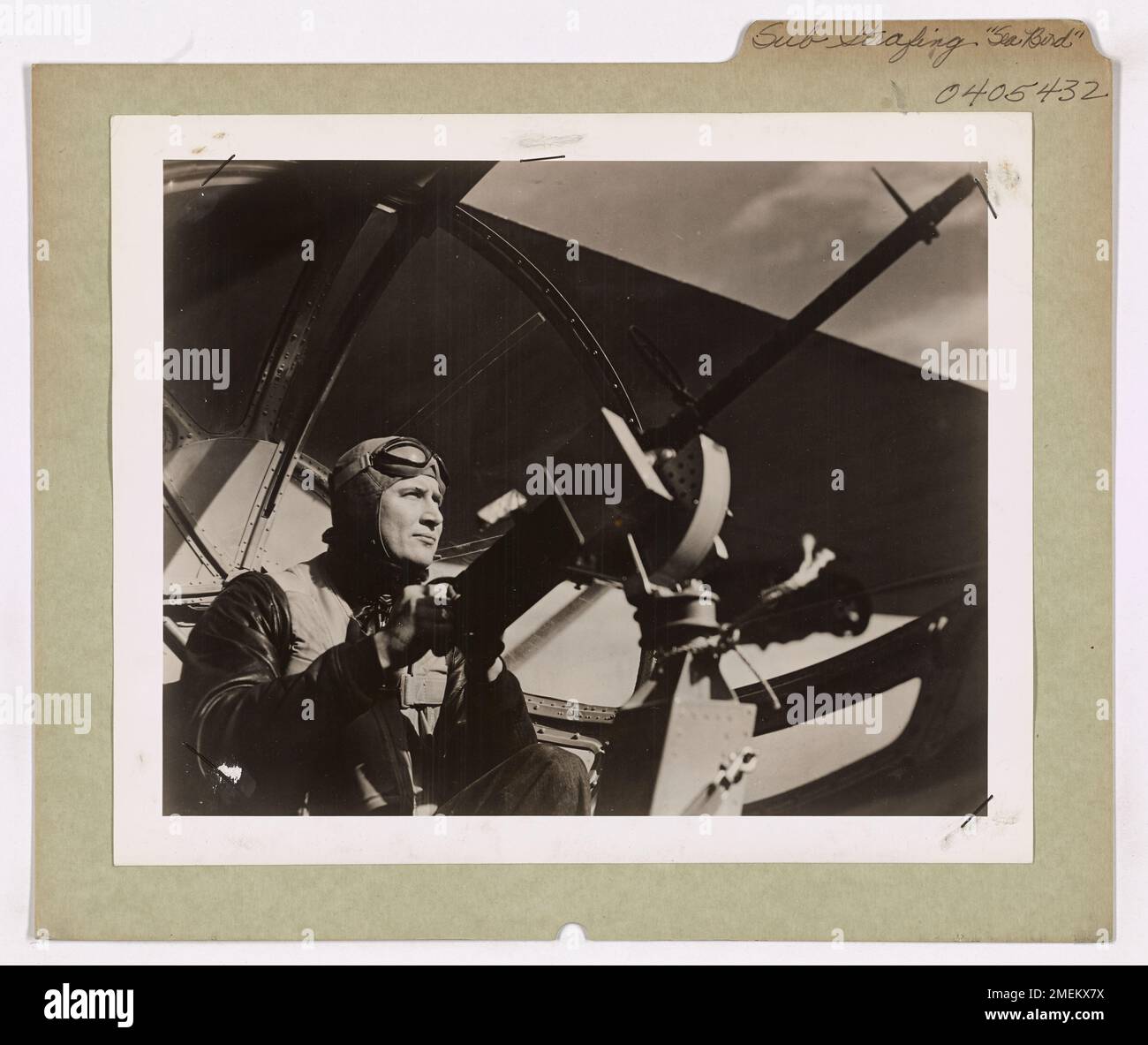 An aerial gunner prepares to engage an enemy U-Boat as part of a ...