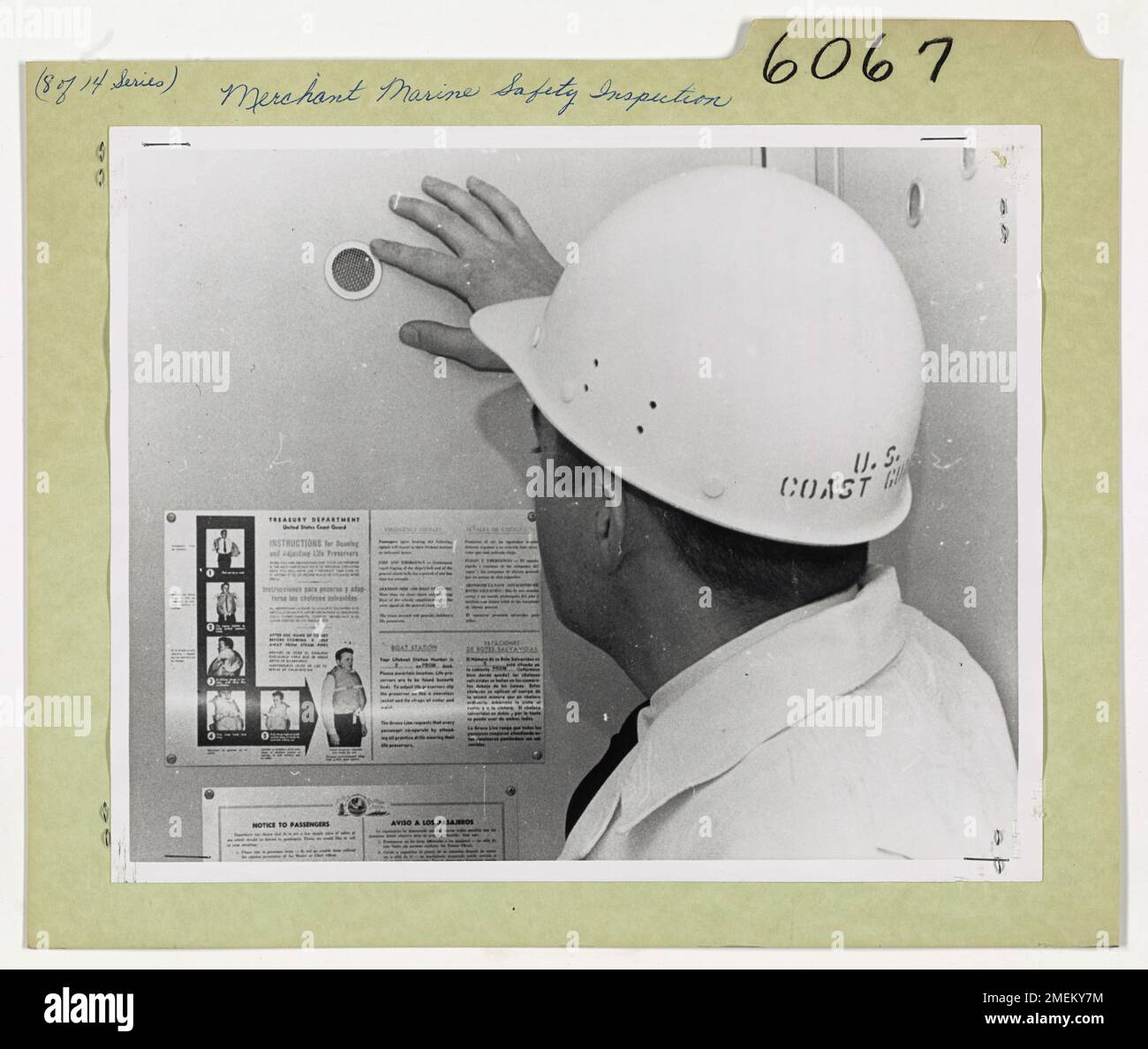 Lieutenant Paul M. Hureau, USCG, conducts a safety inspection aboard ...