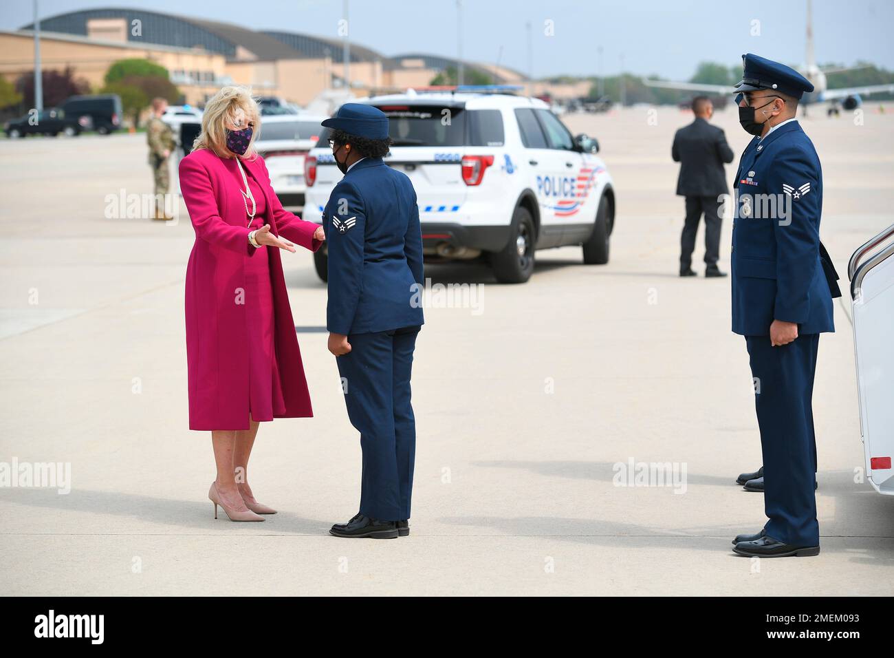 First lady Jill Biden makes her way to board a plane before departing ...