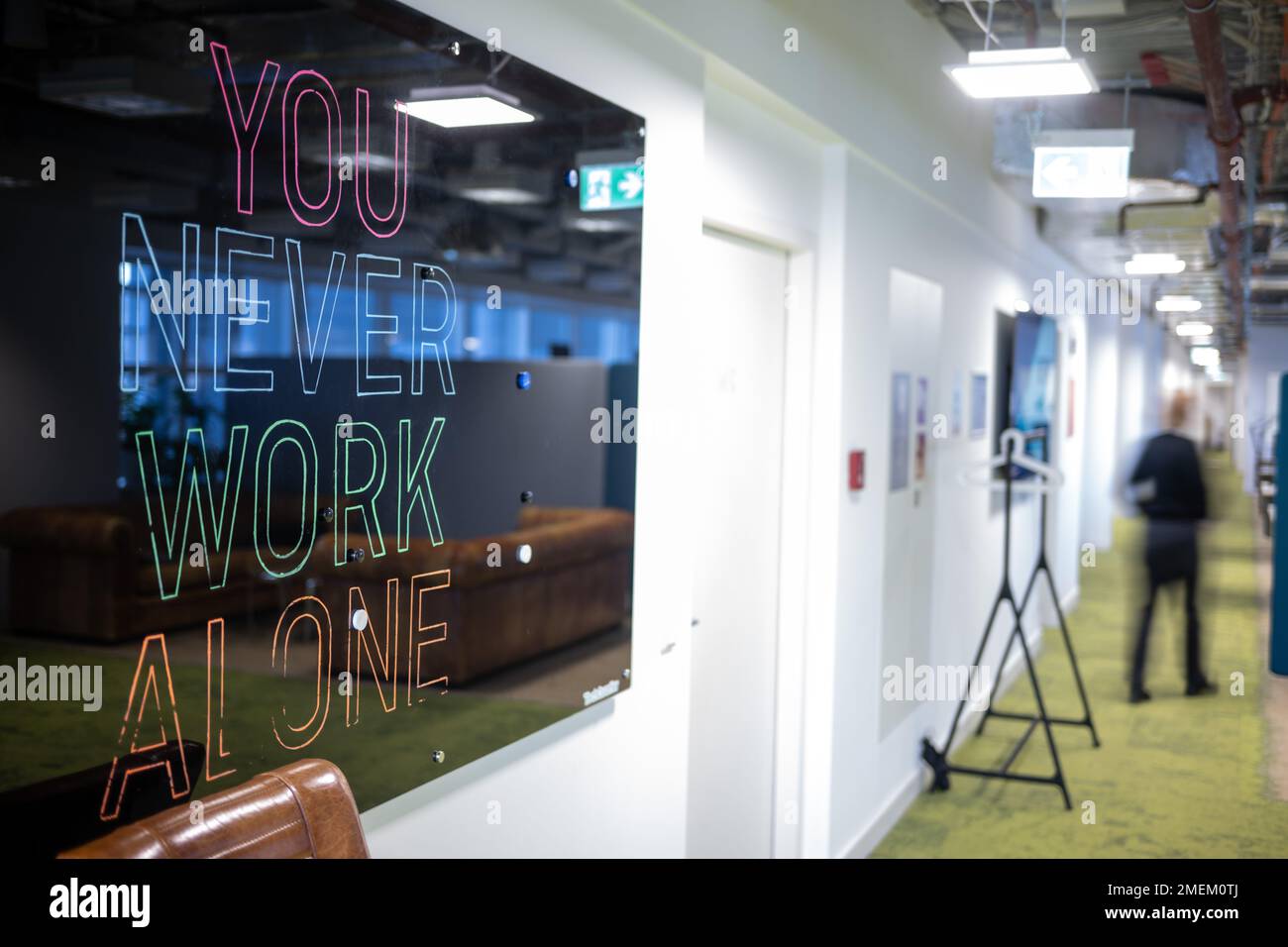 23 January 2023, Hessen, Frankfurt/Main: "You never work alone" is ...