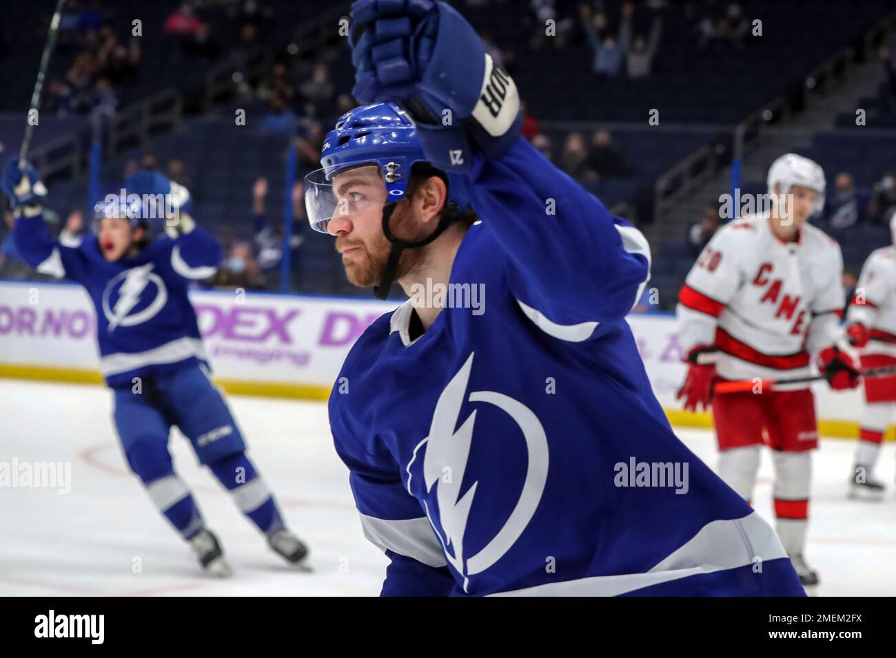 Tampa Bay Lightning's Brayden Point celebrates his goal against the ...