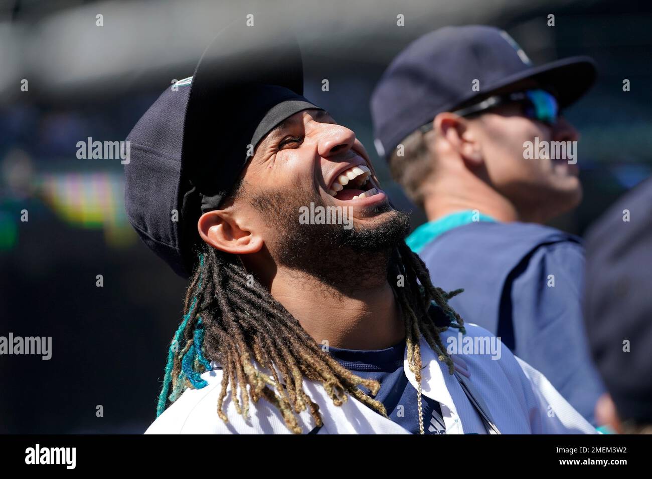 Seattle Mariners relief pitcher Keynan Middleton smiles before a ...