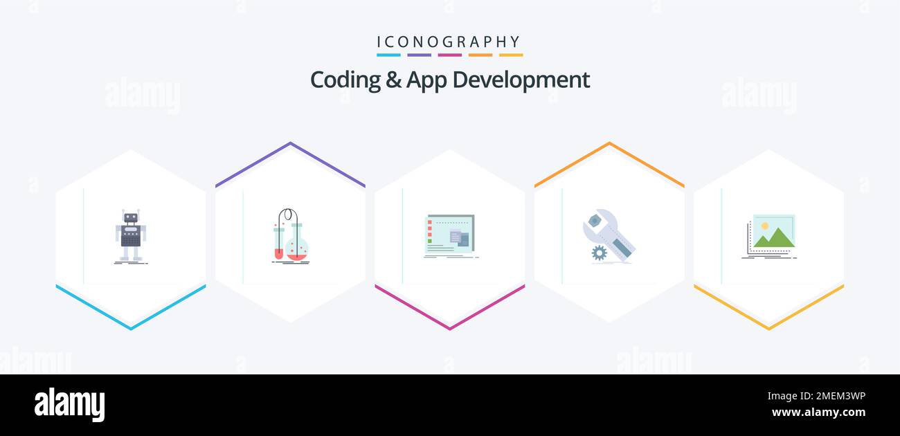 Coding And App Development 25 Flat icon pack including app. program ... Coding And App Development 25 Flat icon pack including app. program ...