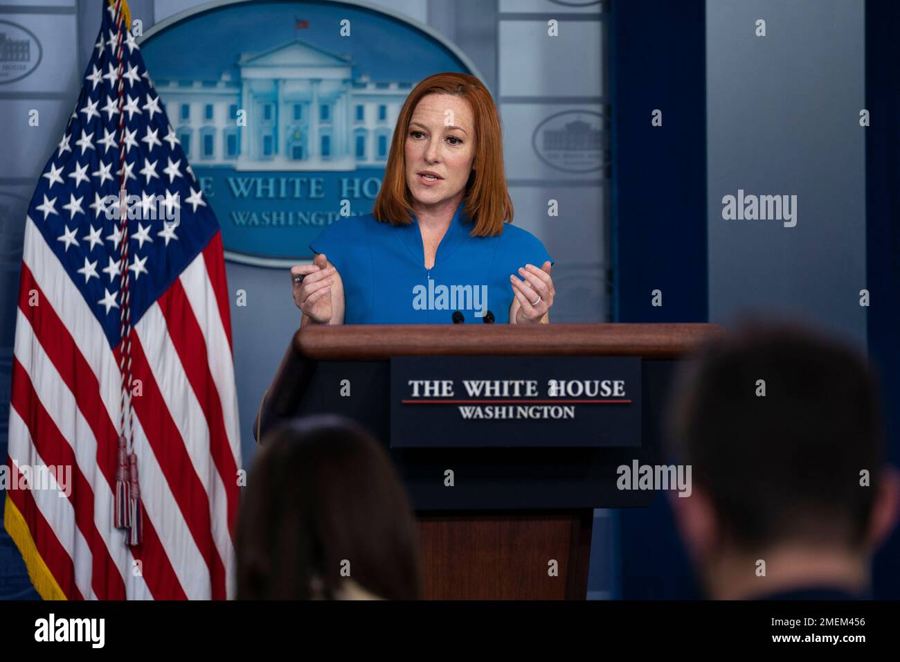 White House press secretary Jen Psaki speaks during a press briefing at ...