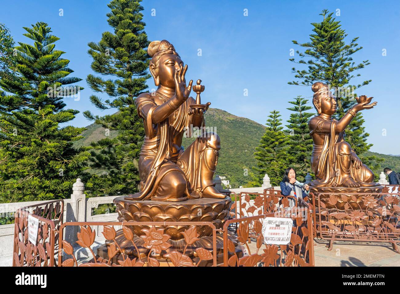 Hong Kong - December 2022 -Buddhist deities or Deva offering goods to ...