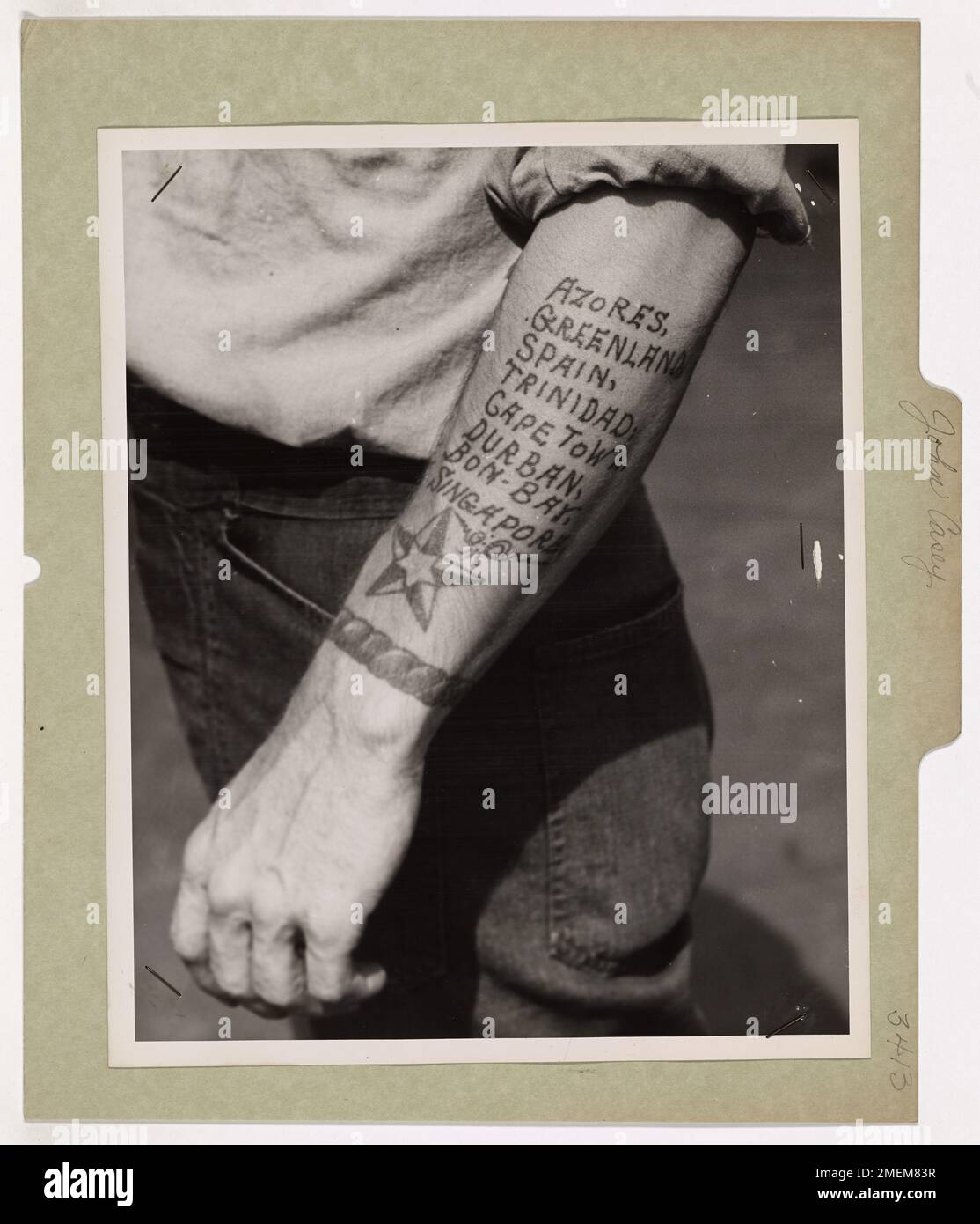 The tattooed left arm of Chief Gunner's Mate John C. Casey, from ...