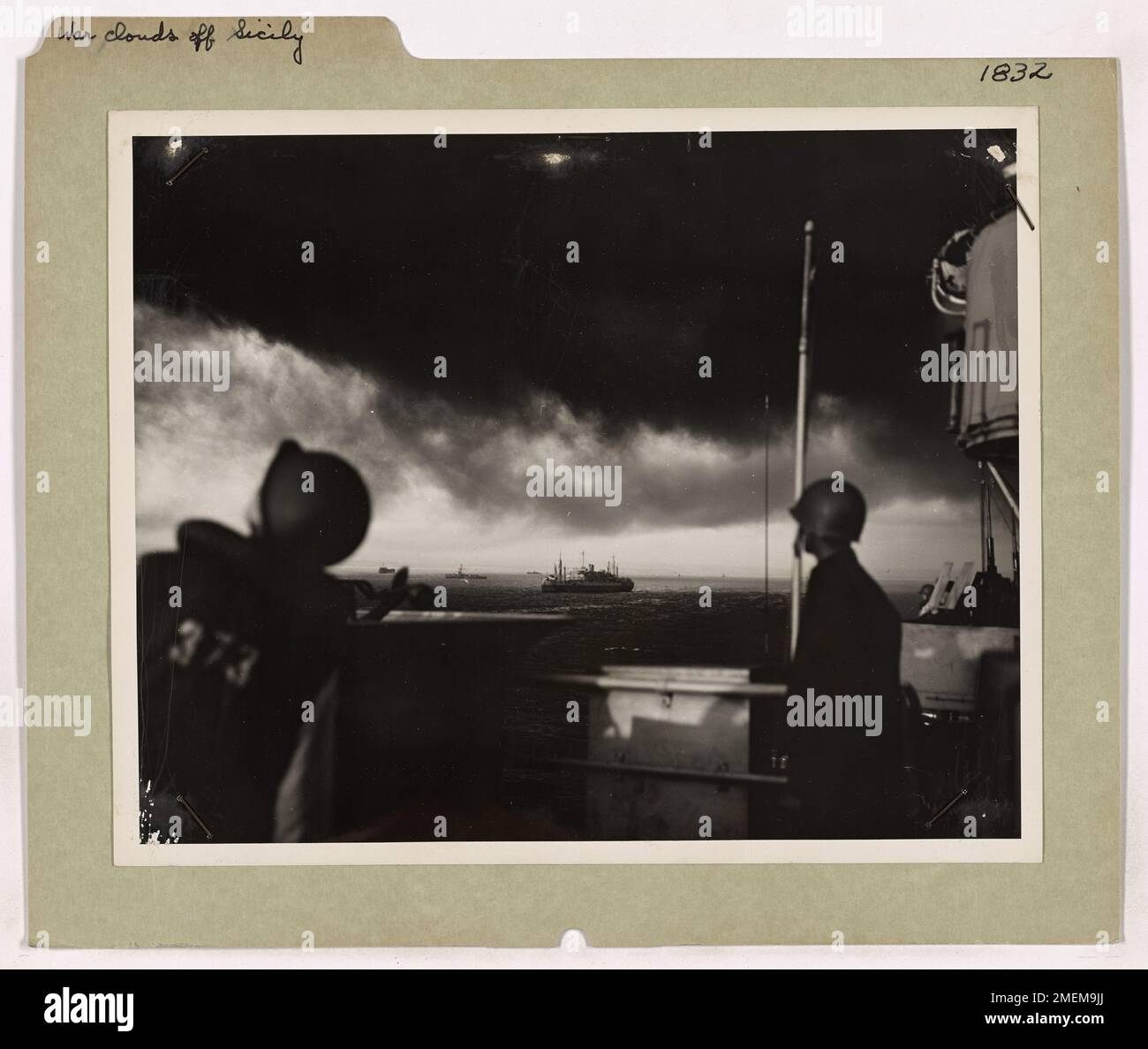 War Clouds Off Sicily. U.S. Coast Guard gunners tensely study the ...
