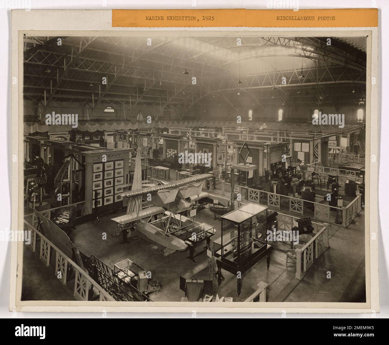 A bird's-eye view shows the exhibits at the Marine Exhibition, which ...