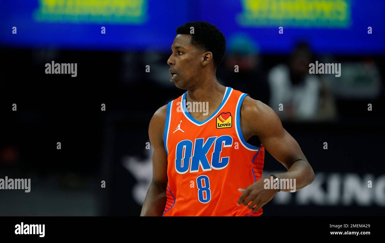 Oklahoma City Thunder forward Jaylen Hoard plays during an NBA ...