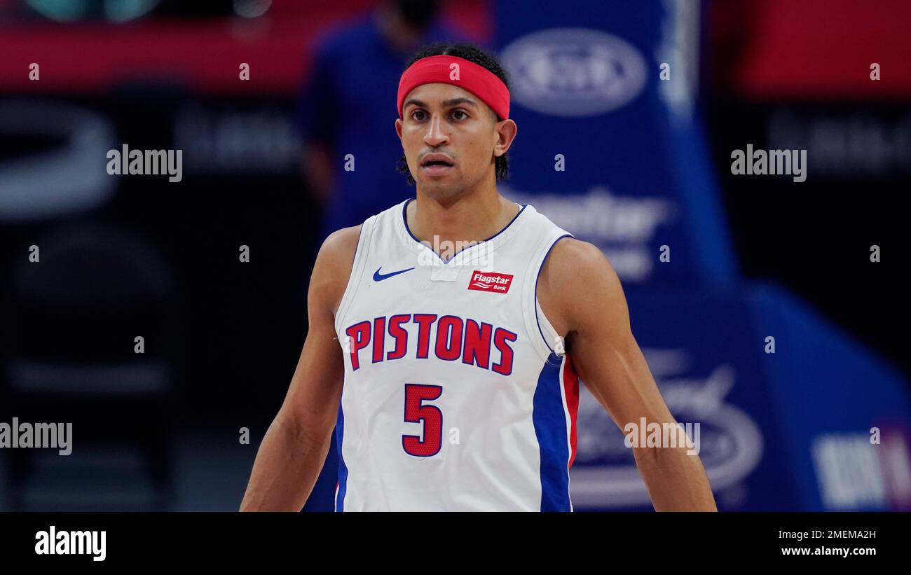Detroit Pistons guard Frank Jackson plays during an NBA basketball game ...