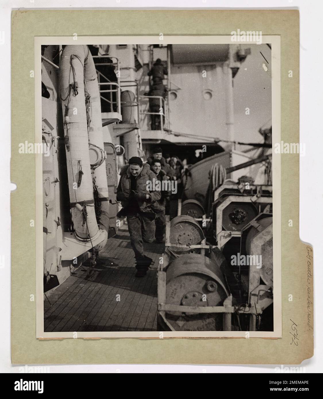 The crew of the Coast Guard cutter Spencer prepares to engage a German ...