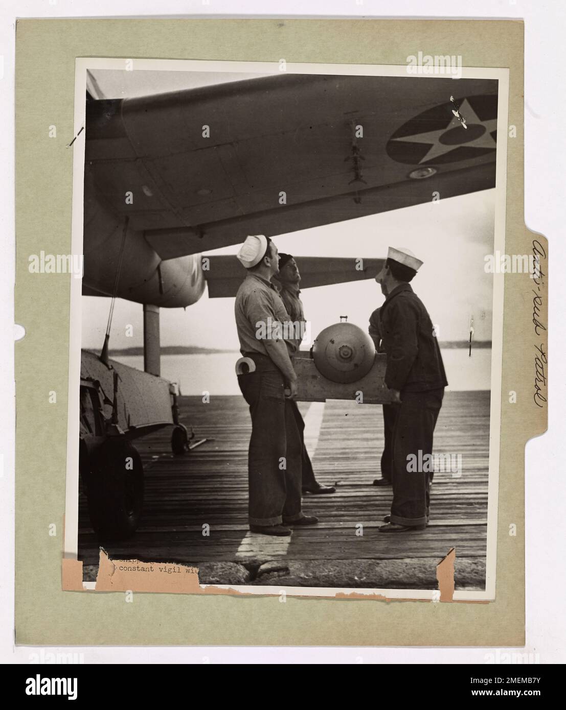 Coast Guard Anti-Submarine Patrol. This image depicts Coast Guardsmen ...
