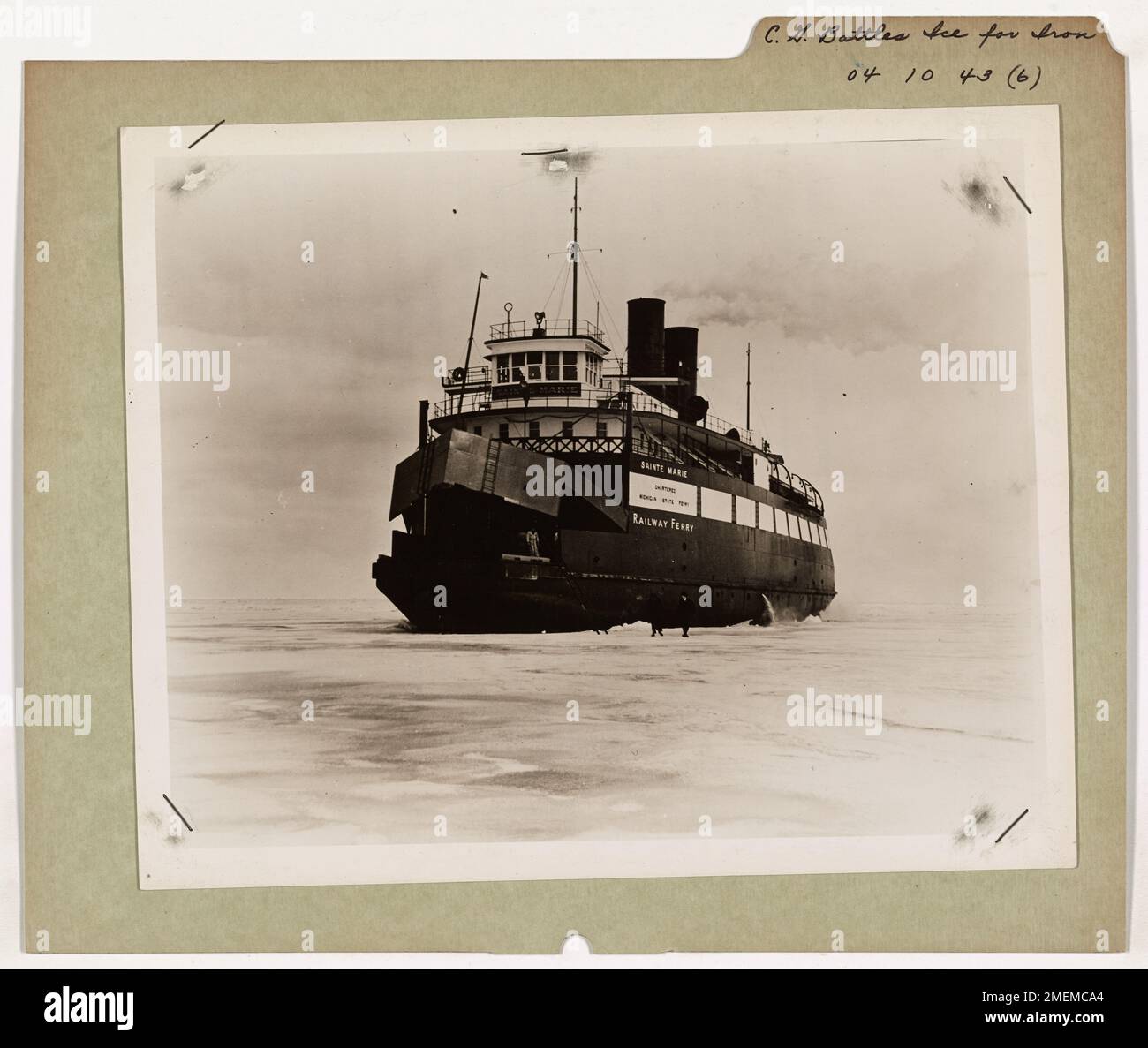 U.S. Coast Guardsmen work to clear the Straits of Mackinac and upper ...