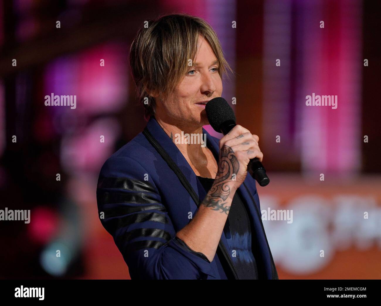 Host Keith Urban speaks at the 56th annual Academy of Country Music ...