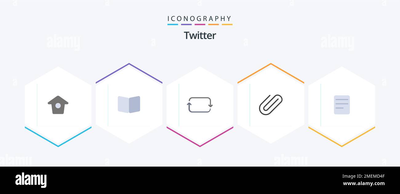 Twitter 25 Flat icon pack including text. paper. back. clip. attachment ...