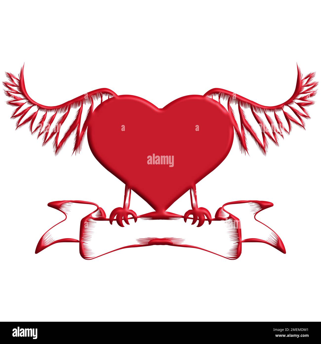 Illustration design graphic love logo with 3D pink colored wings ...