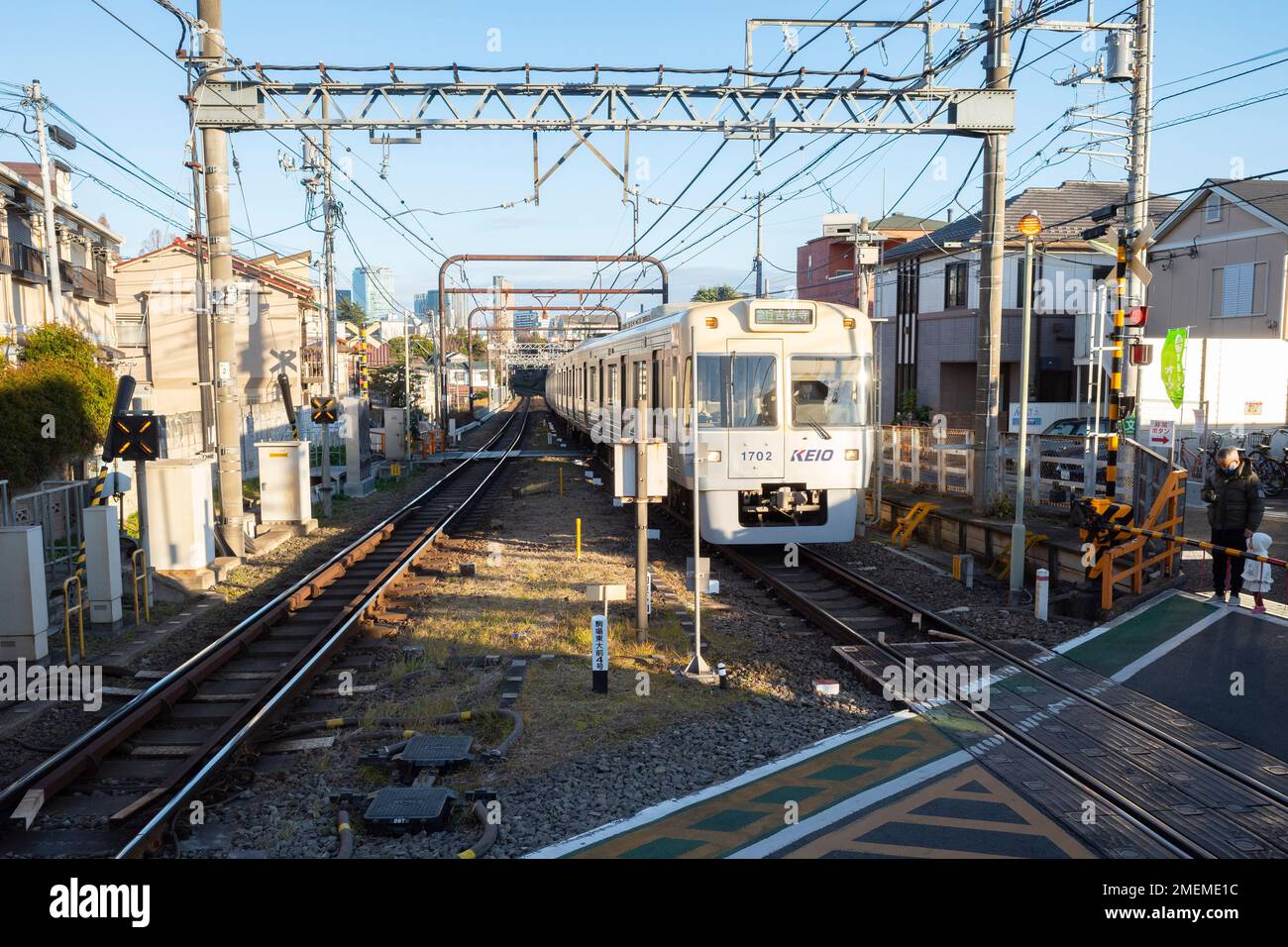 Tokyo, Japan. 21st Jan, 2023. The Keio Inokashira Line traveling ...