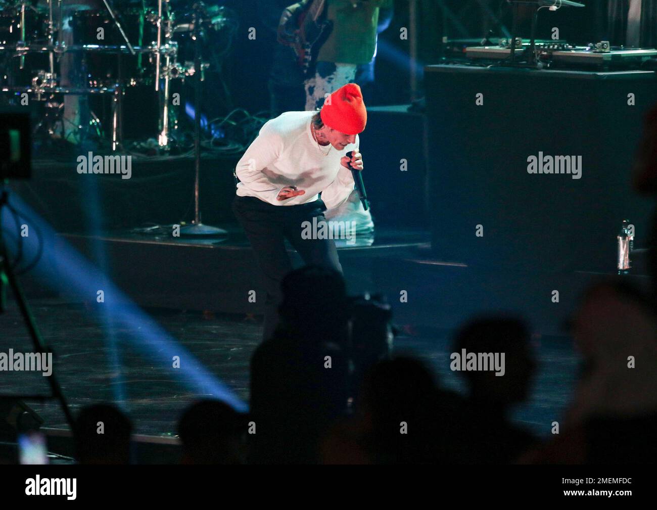 Justin Bieber performs during the Triller Fight Club Night at Mercedes ...
