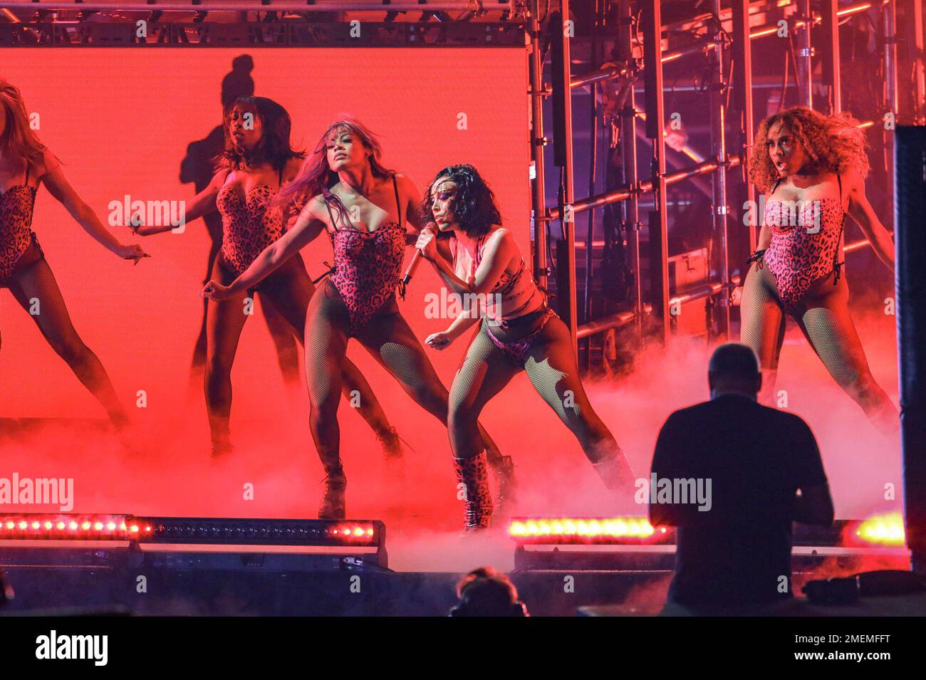 Doja Cat performs during the Triller Fight Club Night at Mercedes Benz ...