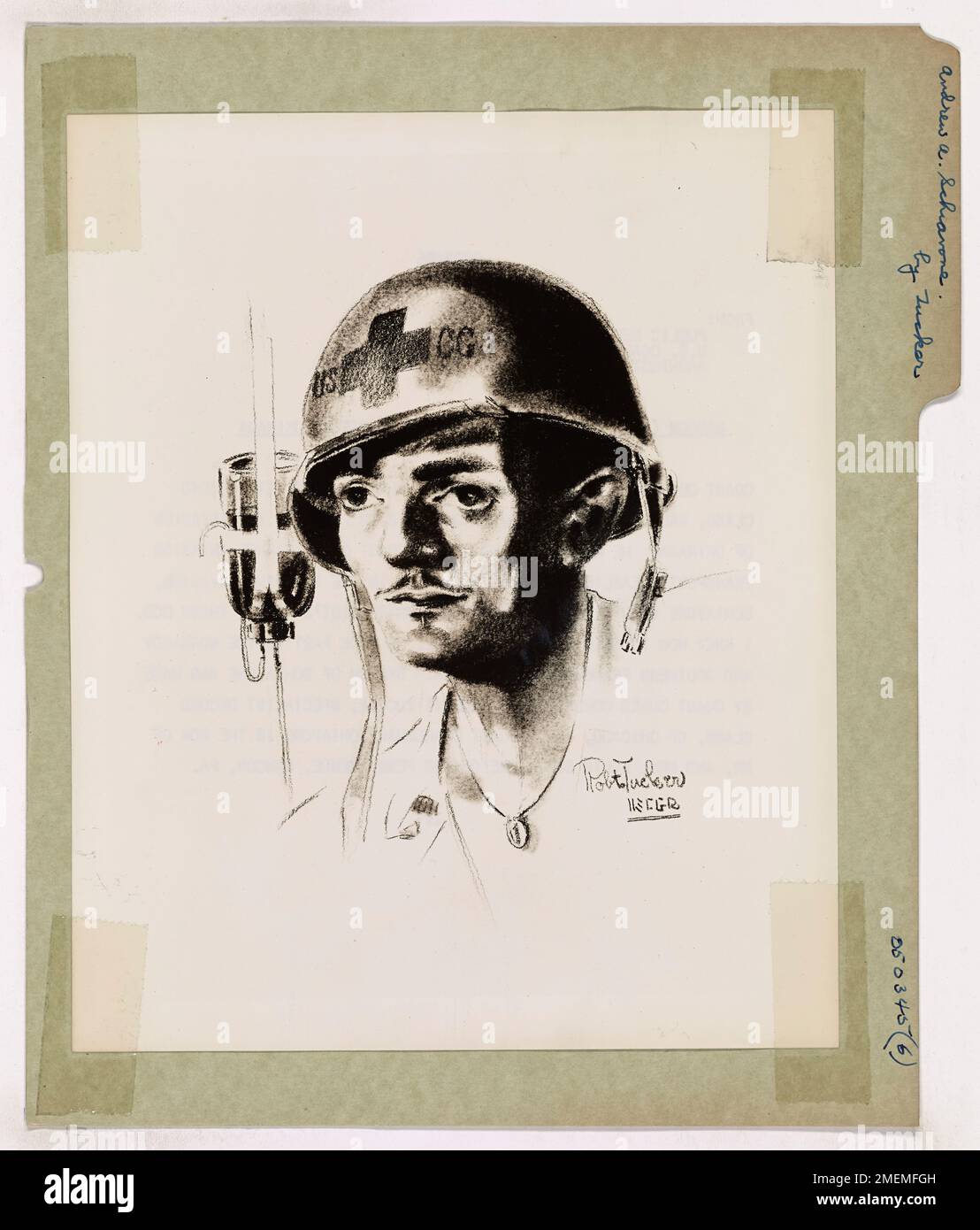 This sketch by Coast Guard Combat Artist Robert James Tucker depicts ...