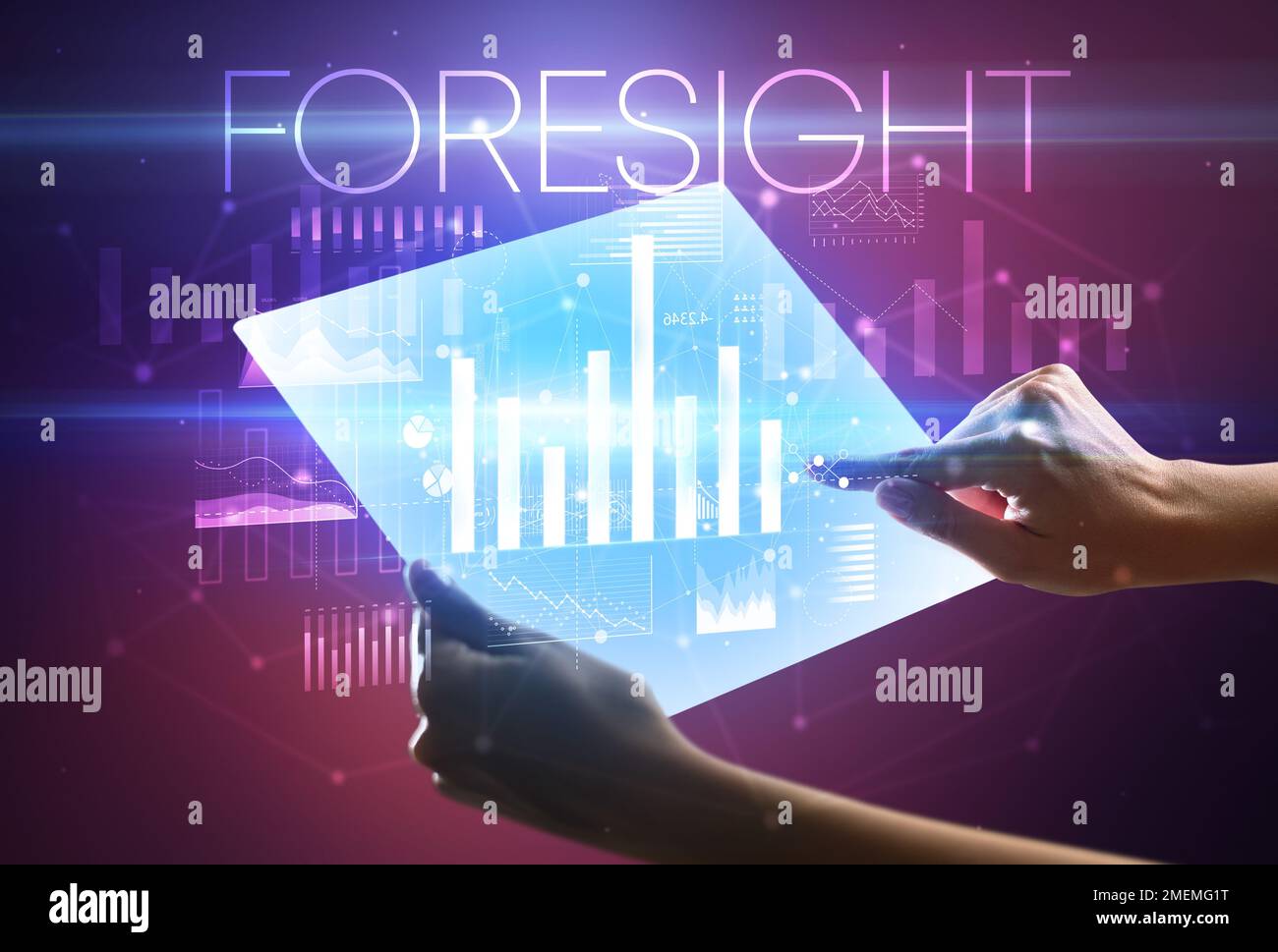 Hand holding futuristic, business concept Stock Photo - Alamy