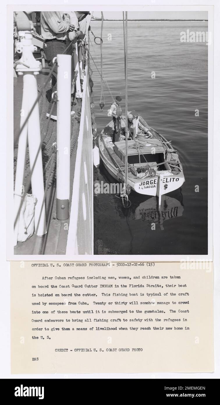The Coast Guard Cutter Ingham rescues Cuban refugees in the Florida ...