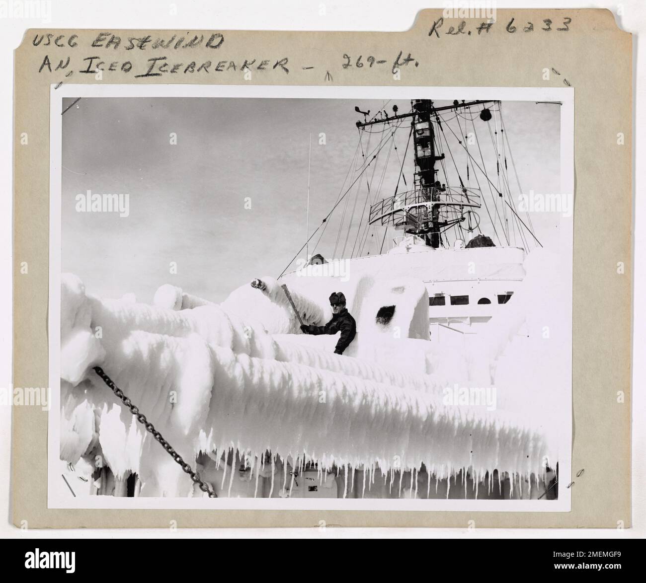 The U.S. Coast Guard icebreaker *Eastwind* (WAGB-279) is shown after a ...