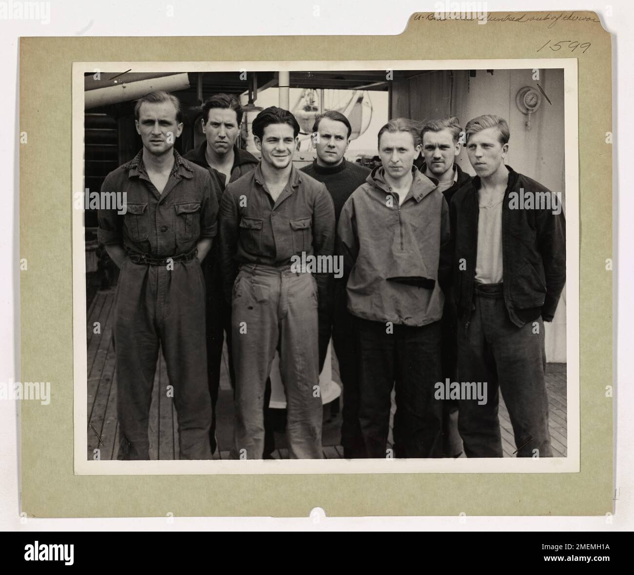 Captured German sailors are shown aboard a Coast Guard cutter after ...