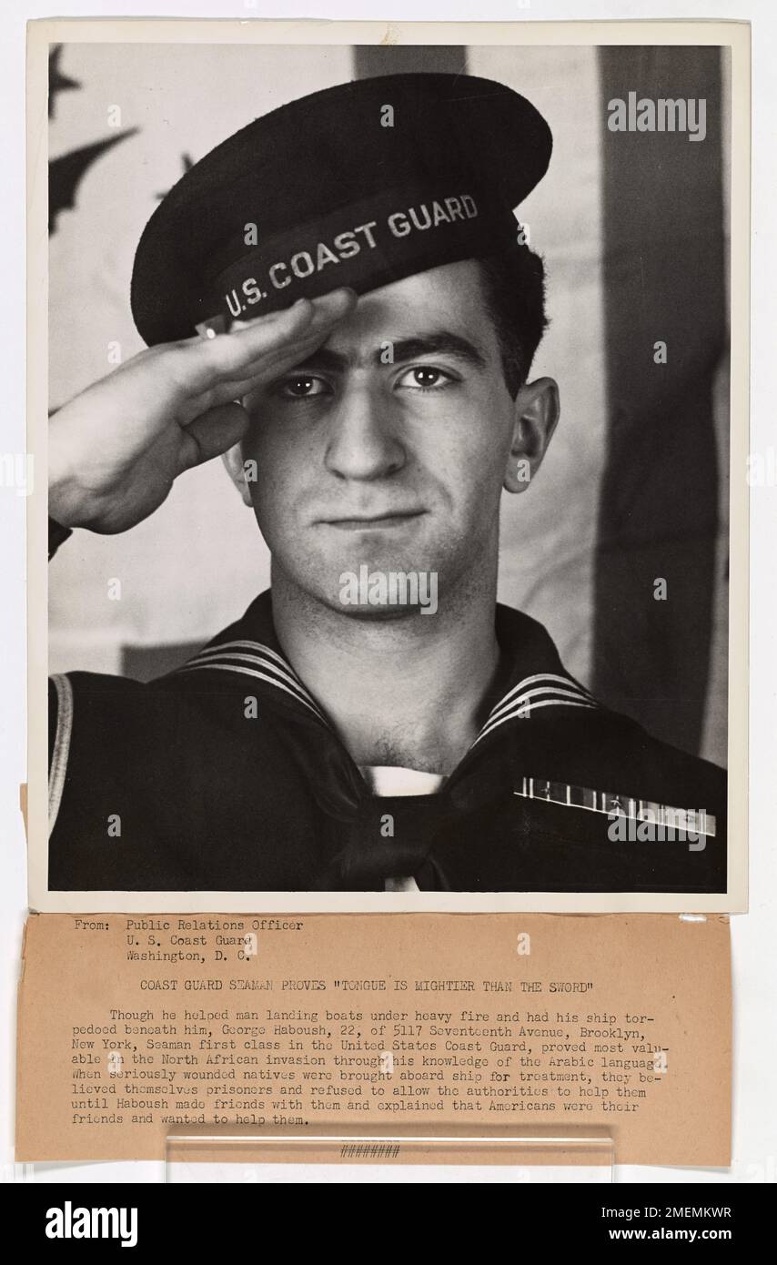 Seaman George Haboush of the U.S. Coast Guard, a First Class Seaman ...