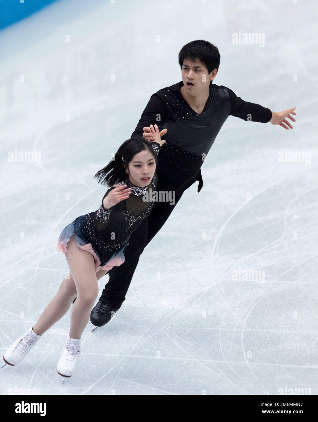 Japan's Riku Miura and Ryuichi Kihara perform during the pairs' free ...