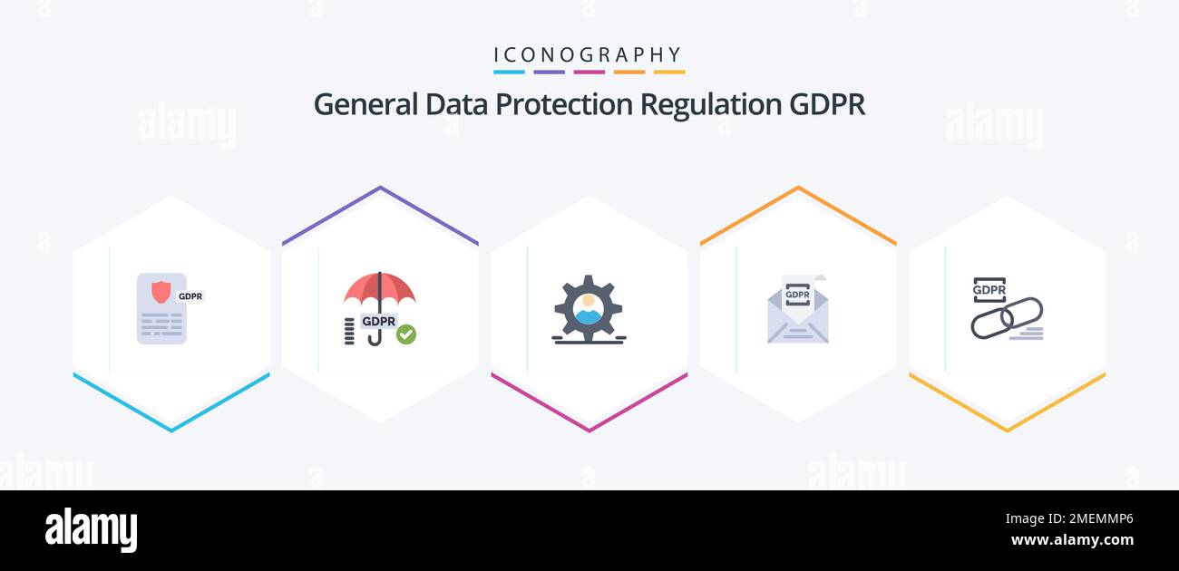 Gdpr 25 Flat icon pack including clip. gdpr. dper. european. commission ...