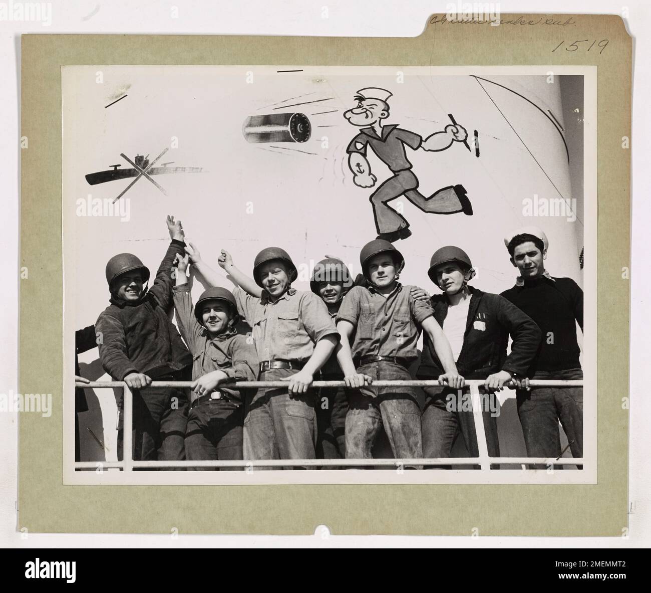 The Coast Guard Cutter SPENCER is pictured after sinking an enemy ...