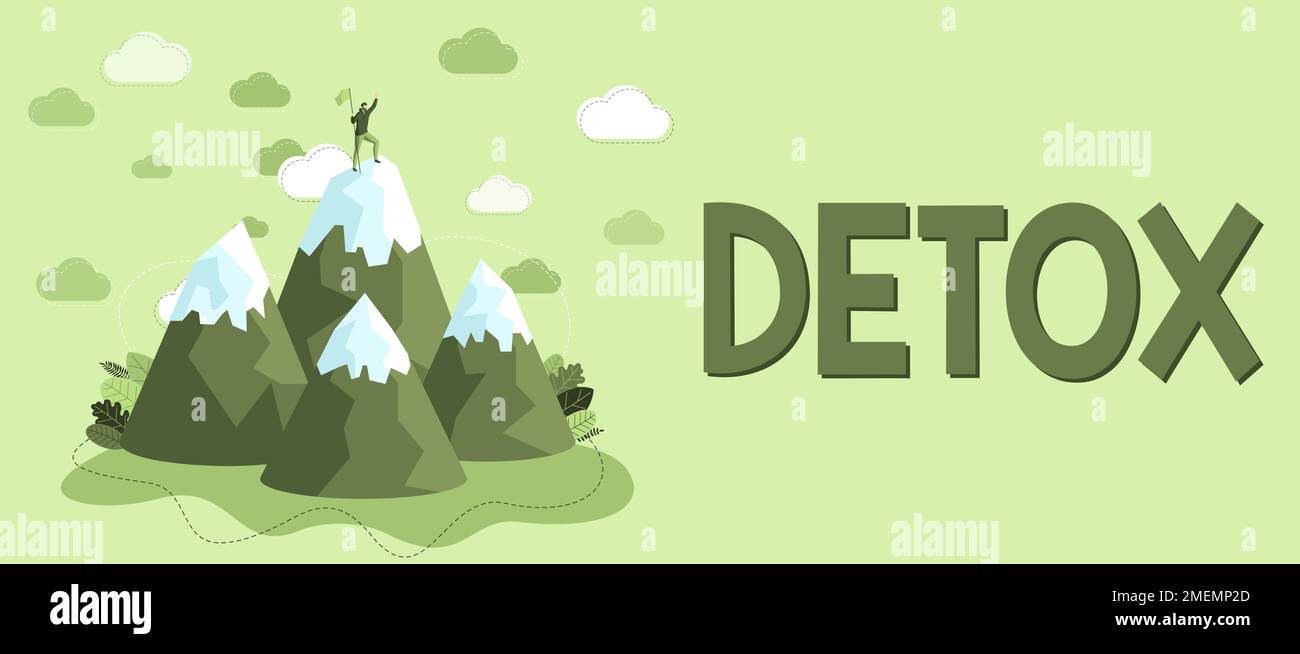 Hand writing sign Detox. Business showcase Moment for Diet Nutrition ...